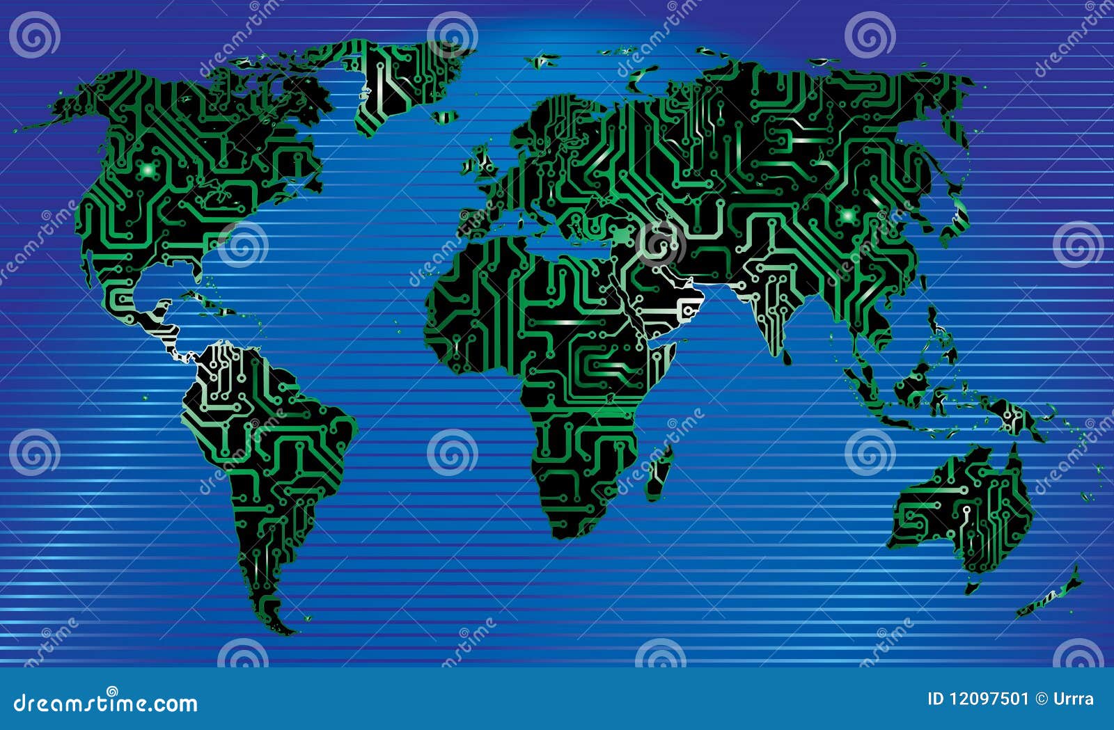 Electronic world stock vector. Illustration of world - 12097501