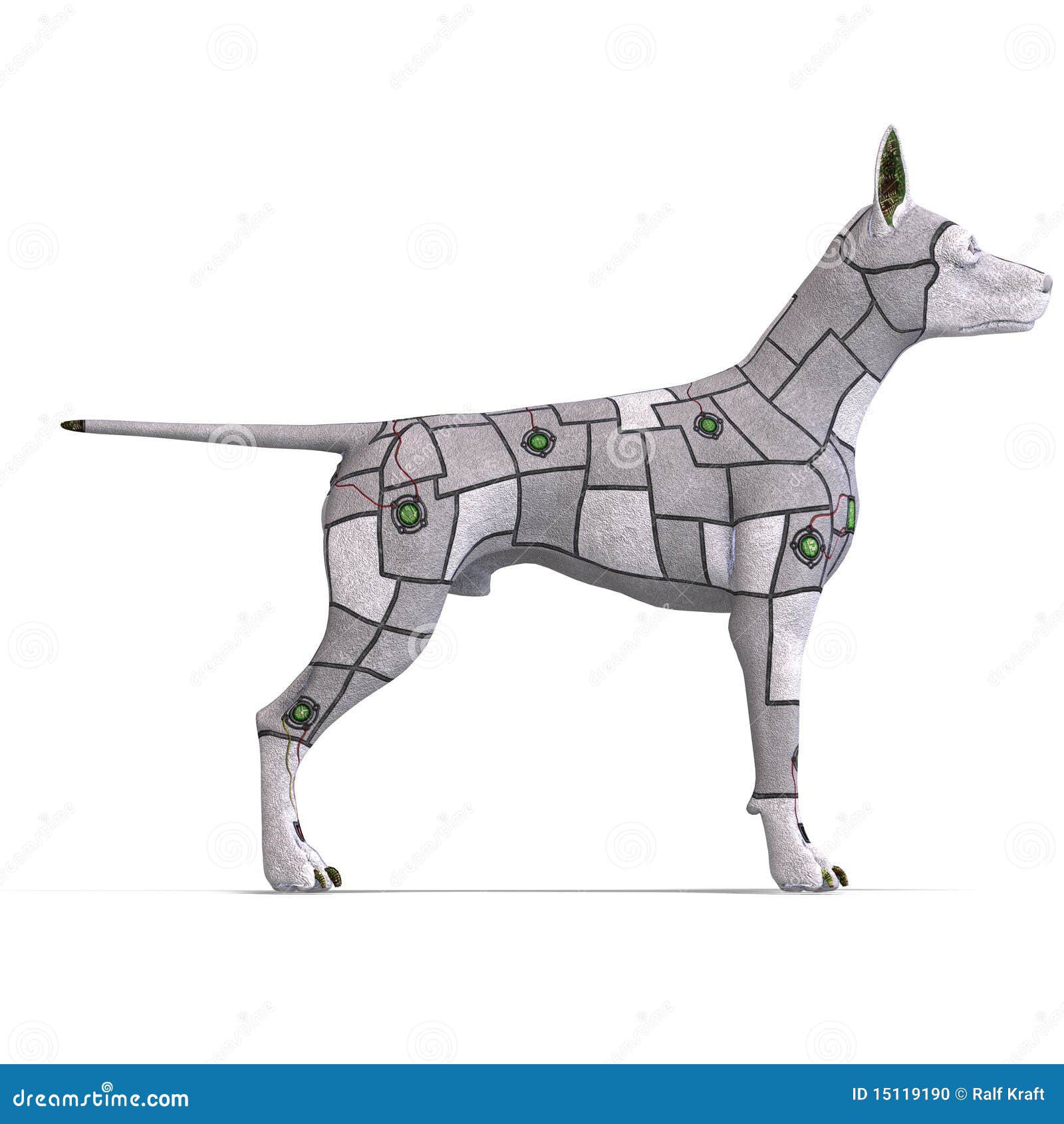 Electronical Scifi Dog of the Future Stock Illustration - Illustration ...