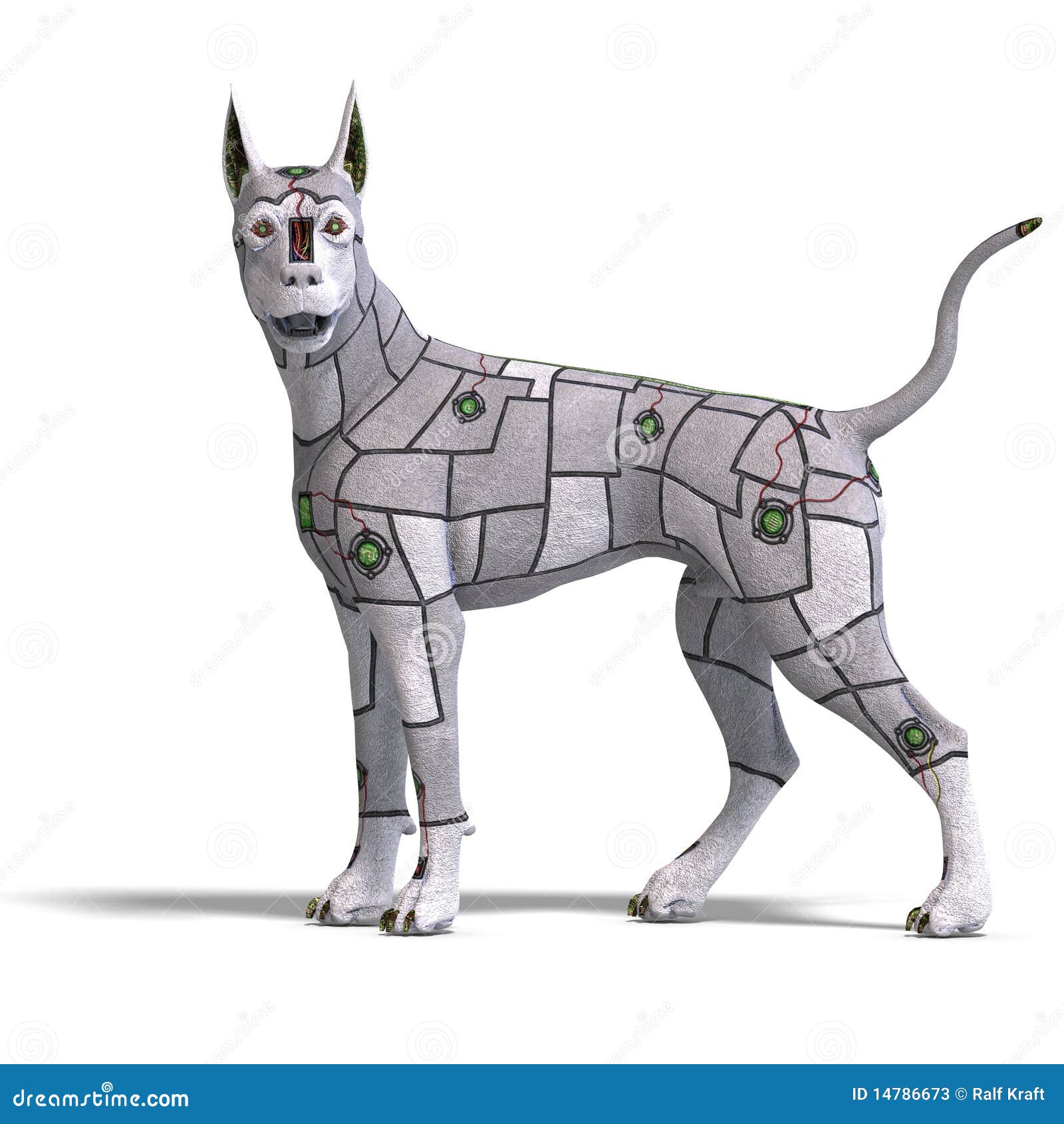 Electronical Scifi Dog Of The Future. 3D Picture. Image: 14786673
