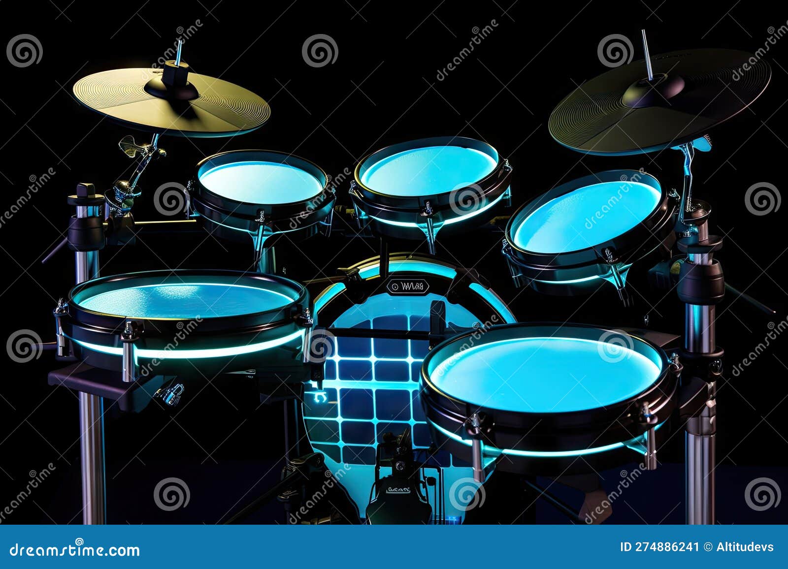 Electronically Enhanced Drum Set with Led Lights, Sound Effects, and ...