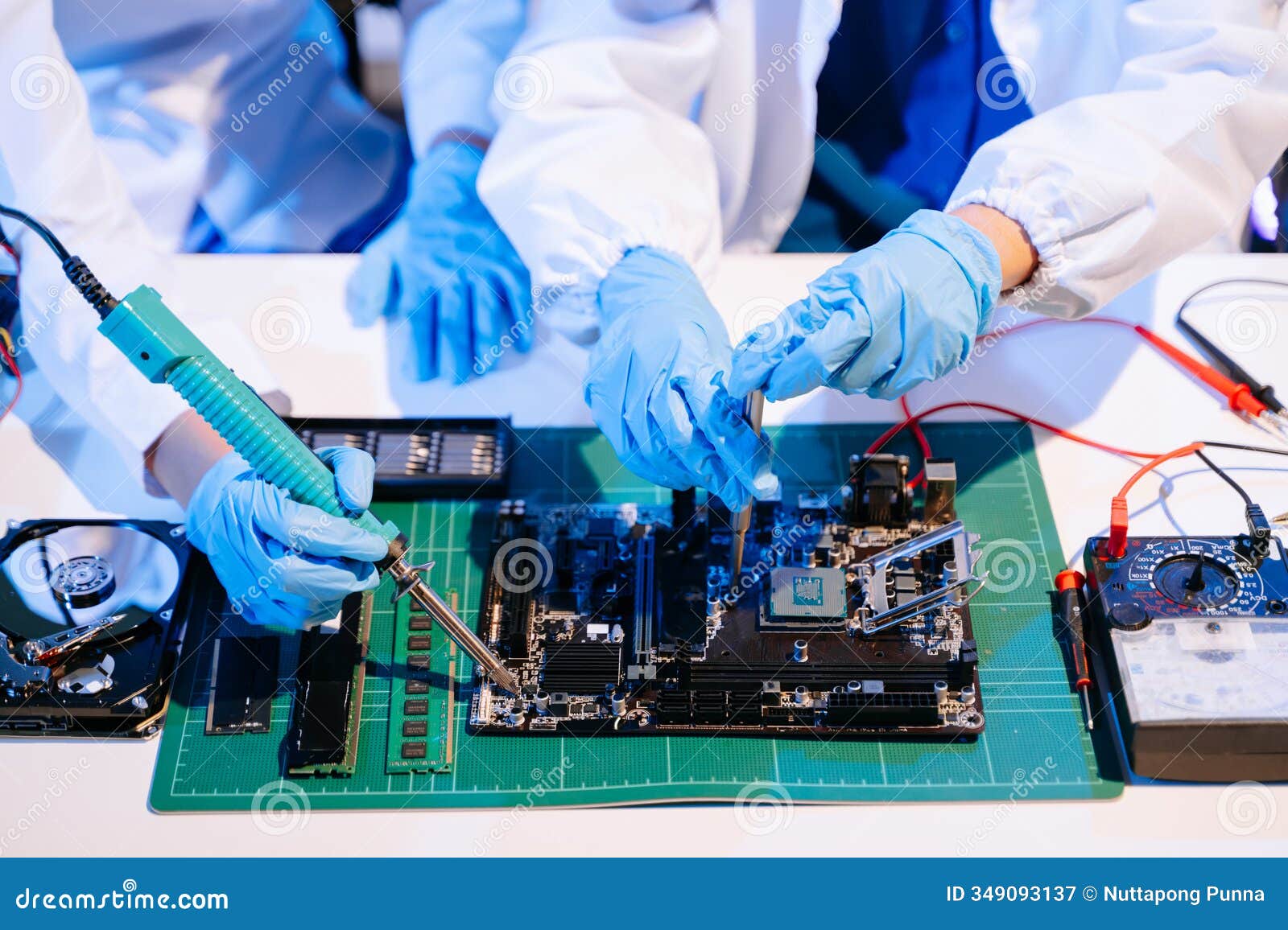 Electronics Assembly and RAM Installation with High-tech Components ...