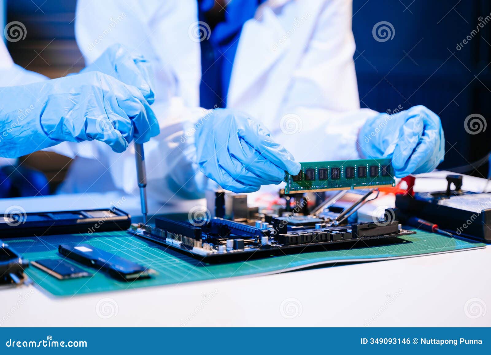 Electronics Assembly and RAM Installation with High-tech Components ...