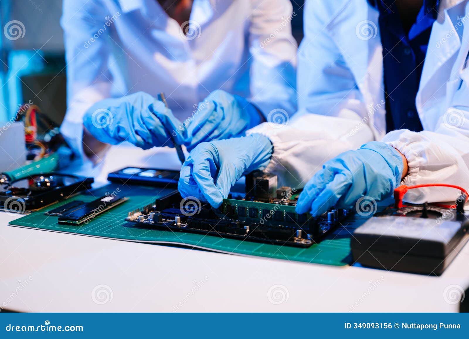 Electronics Assembly and RAM Installation with High-tech Components ...