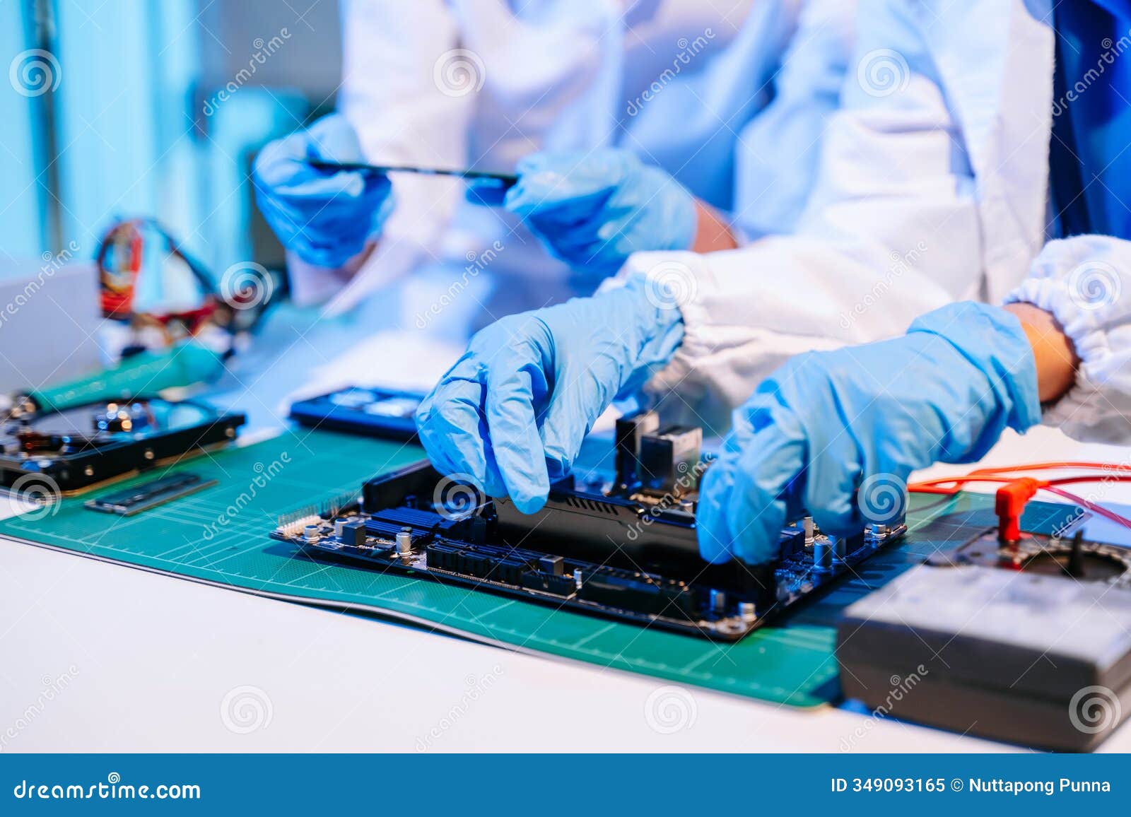 Electronics Assembly and RAM Installation with High-tech Components ...