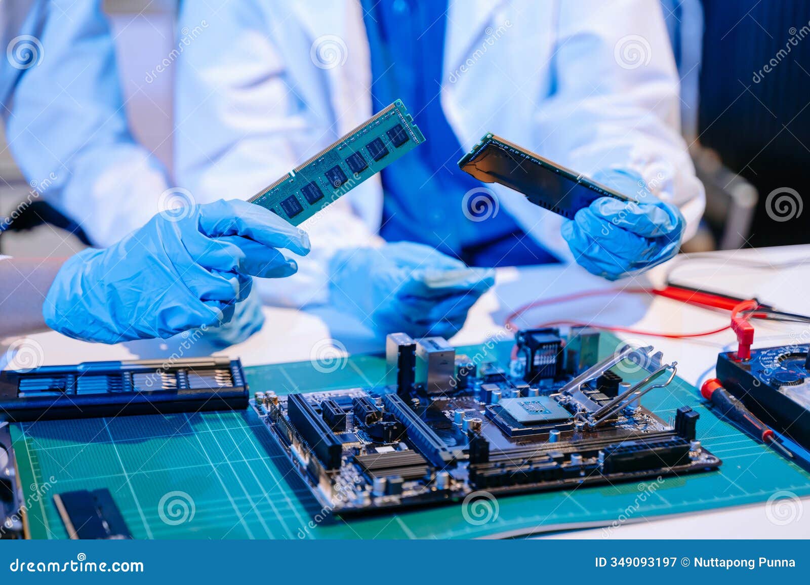 Electronics Assembly and RAM Installation with High-tech Components ...