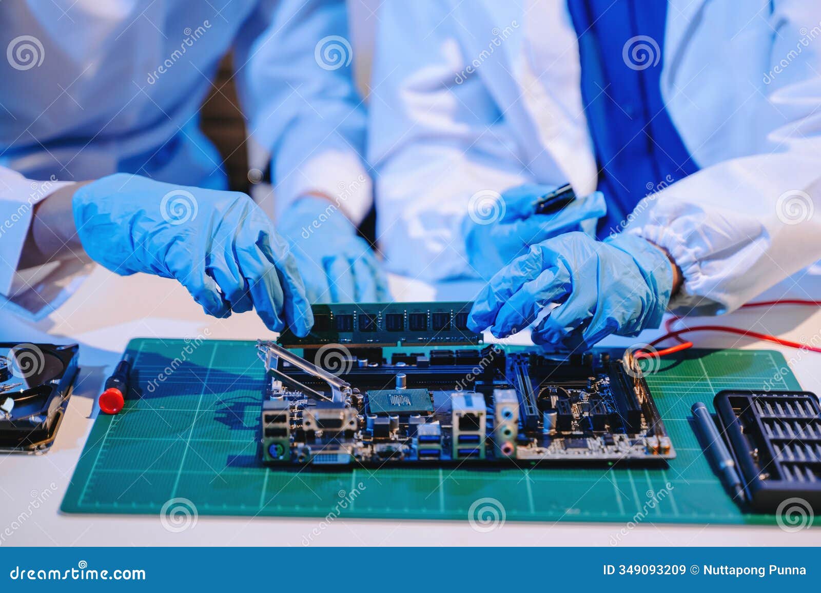 Electronics Assembly and RAM Installation with High-tech Components ...