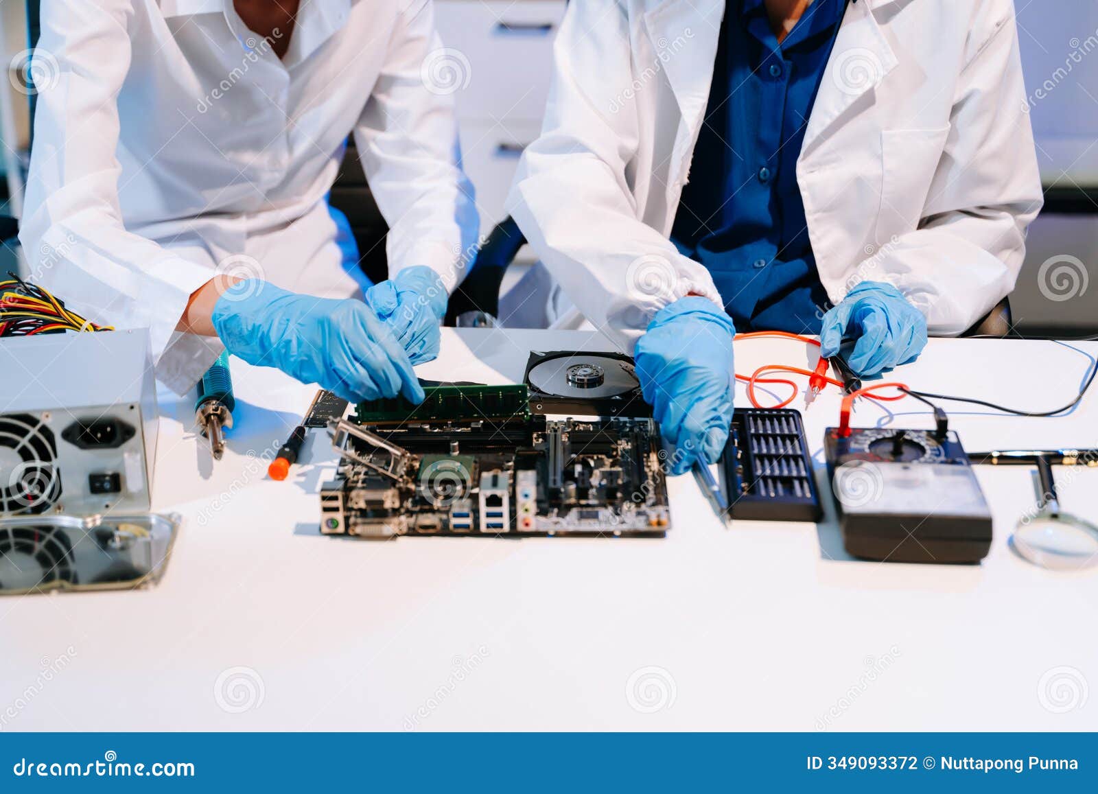 Electronics Assembly and RAM Installation with High-tech Components ...