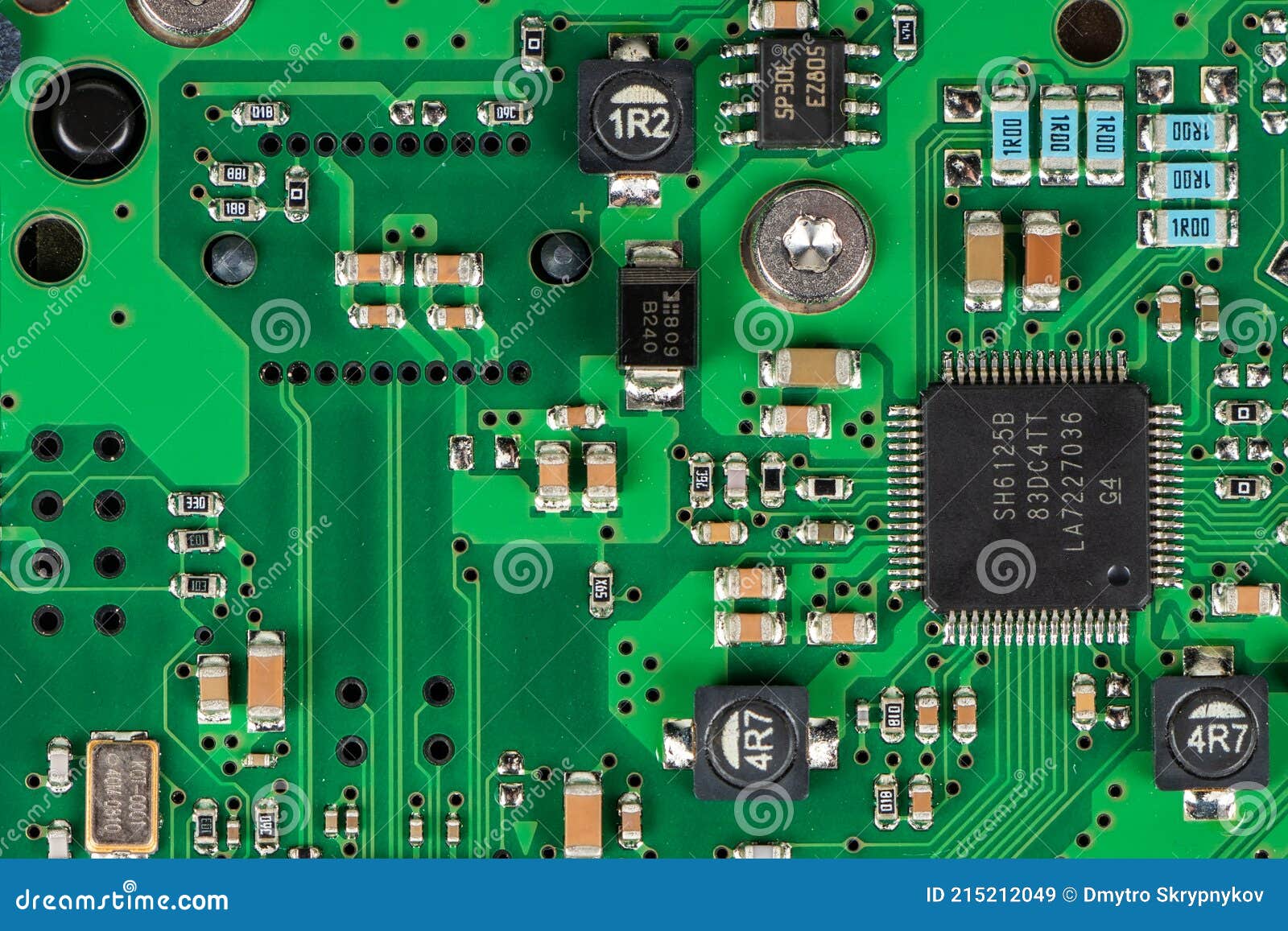 Closeup Of Capacitors On Computer Motherboard Royalty-Free Stock ...
