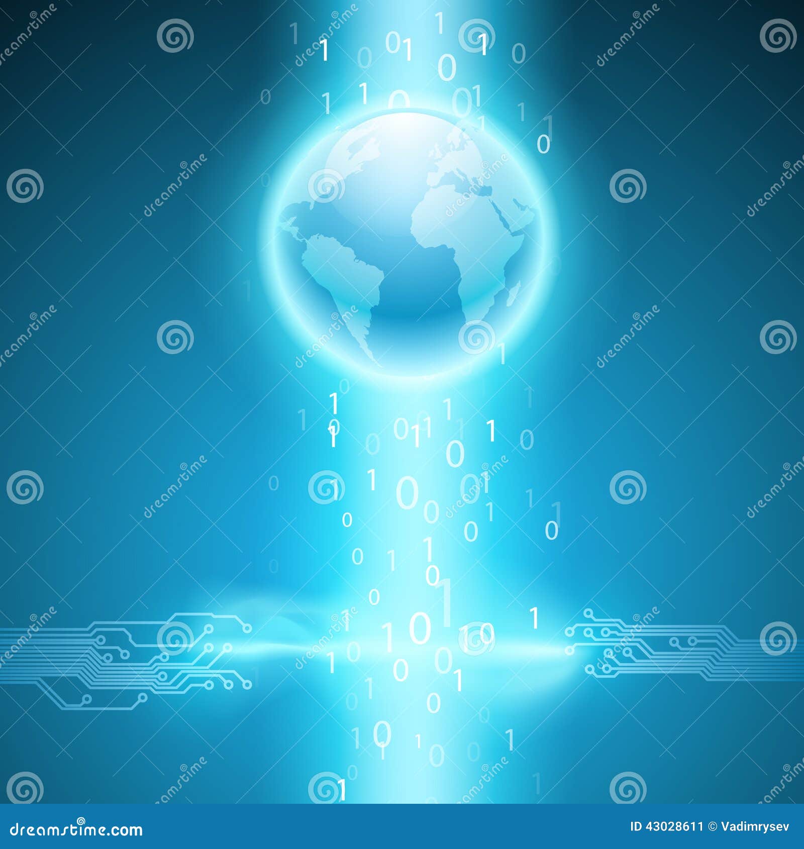 Electronics Blue Background with Circuit Board Stock Vector ...