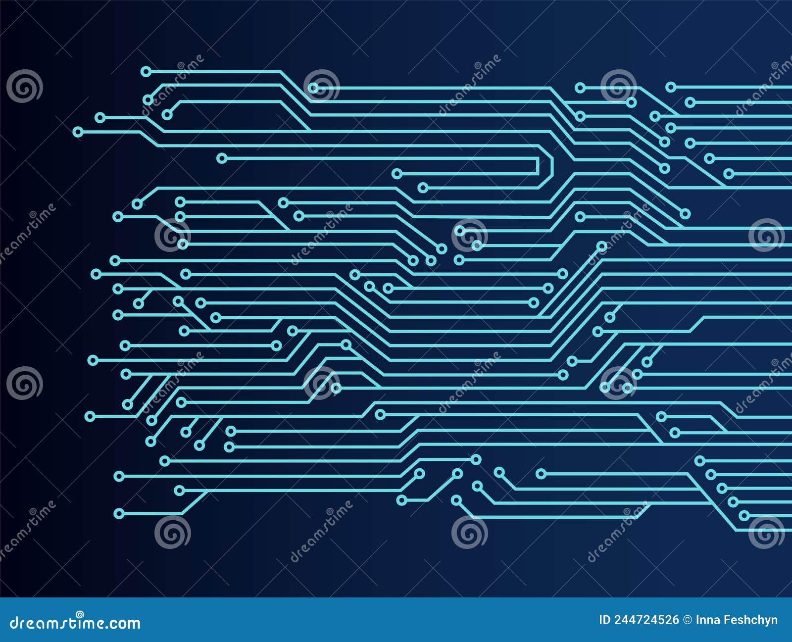 Electronics Board. High Tech Digital Data Connection System Concept ...