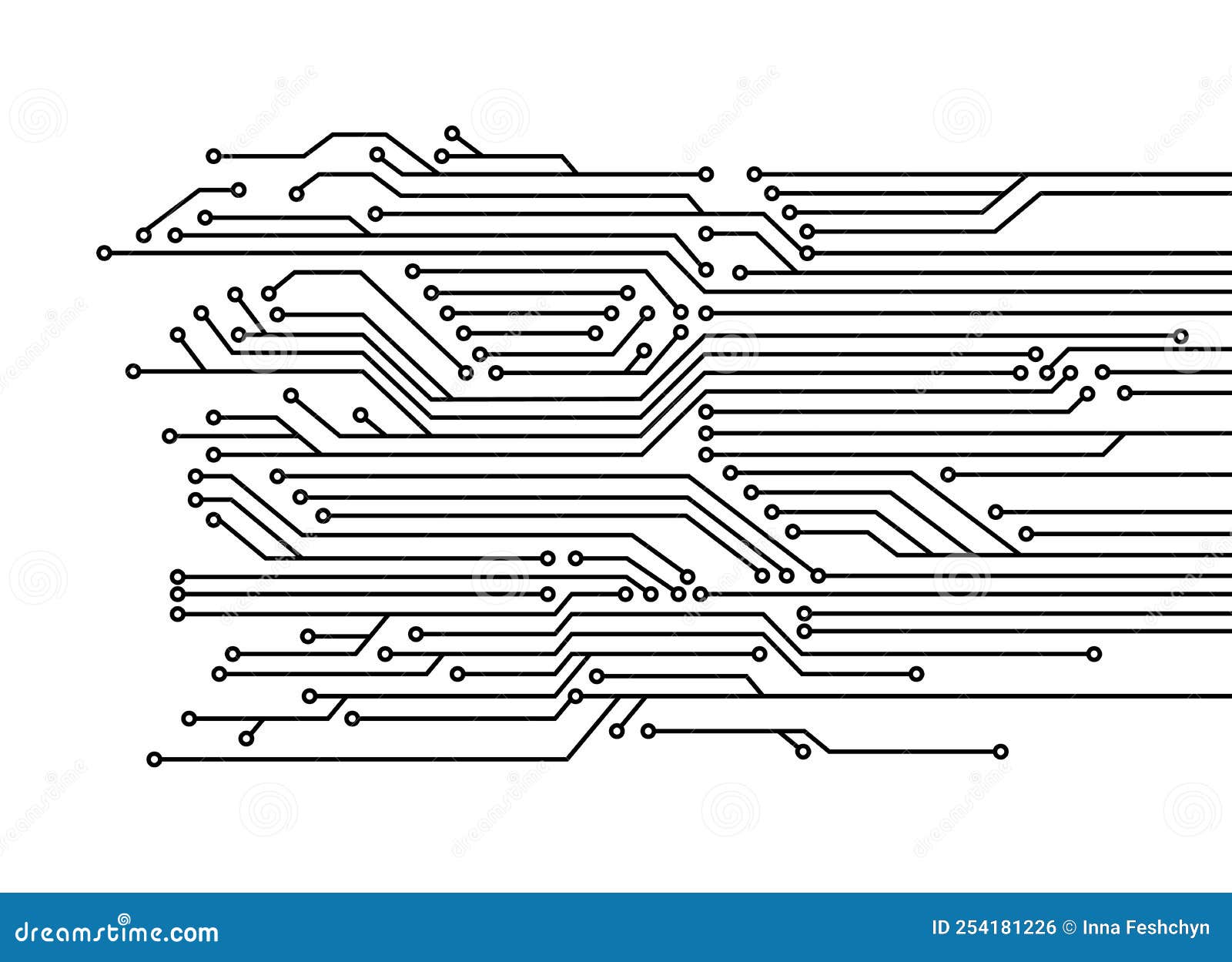 Electronics Board. High Tech Digital Data Connection System Concept ...