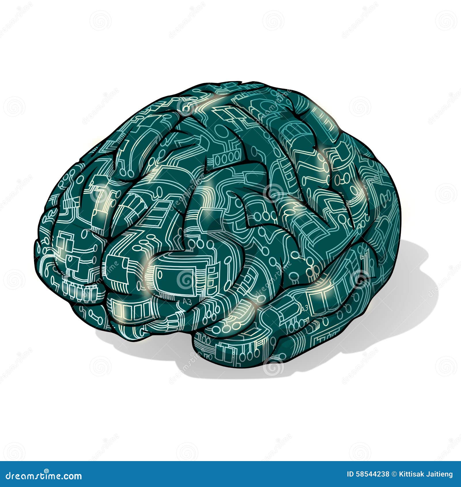 Electronics Brain stock photo. Illustration of electronics - 58544238