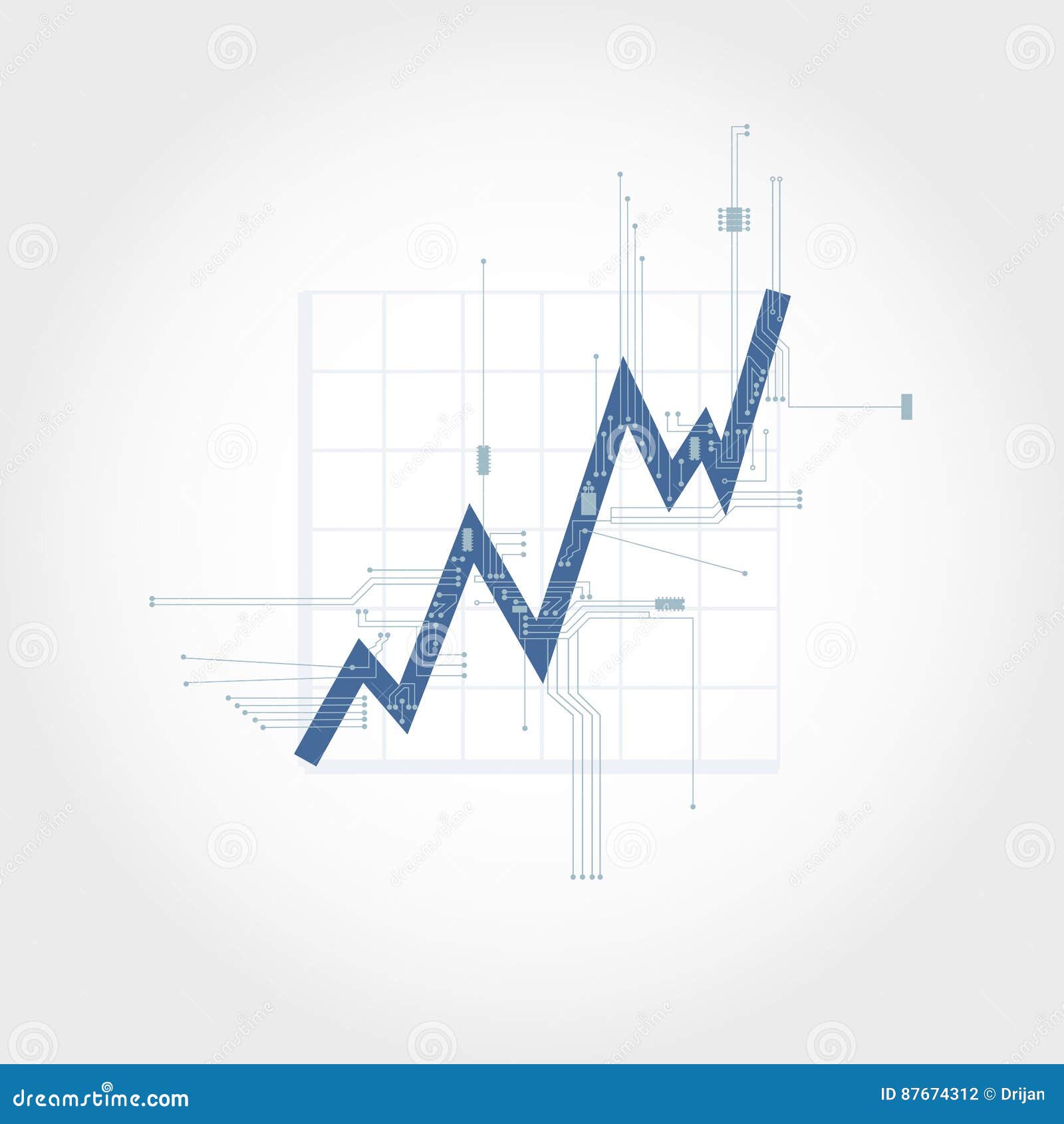 Electronics Circuit and Graph Stock Vector - Illustration of market ...