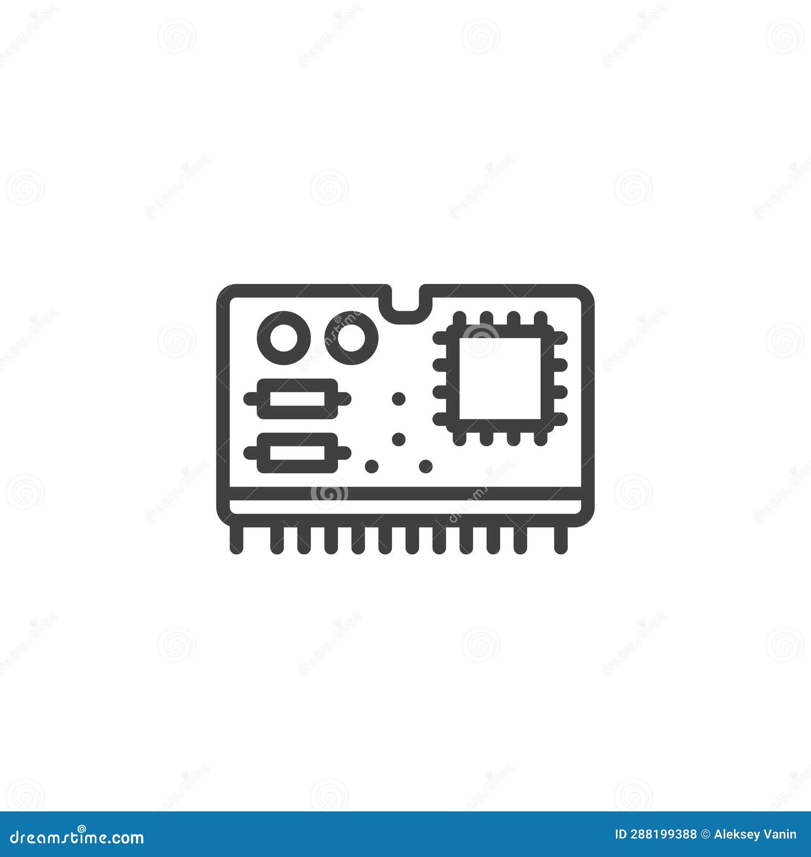 Electronics Circuit Line Icon Stock Illustration - Illustration of ...