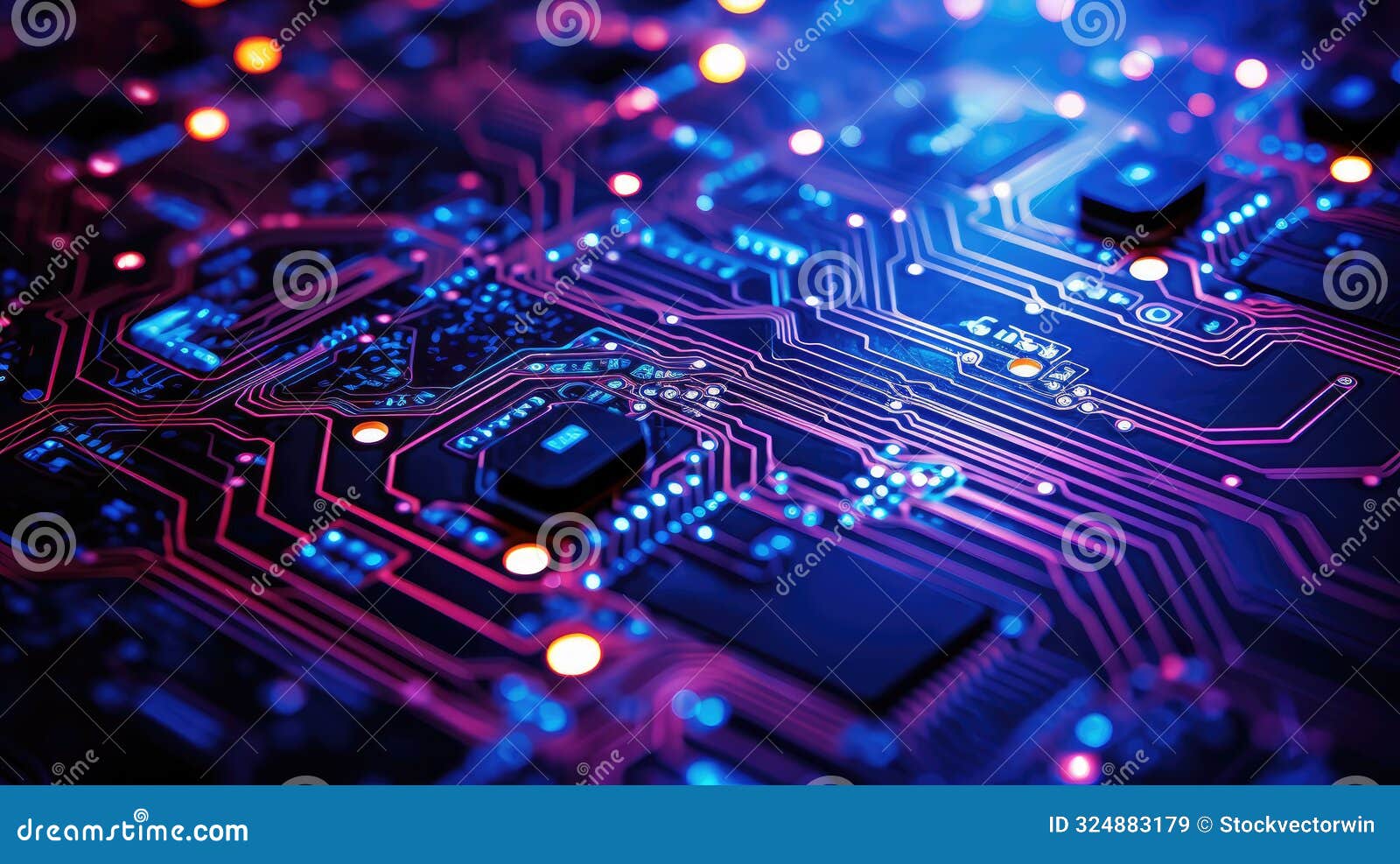 Electronics Circuit Technology Background Stock Illustration ...
