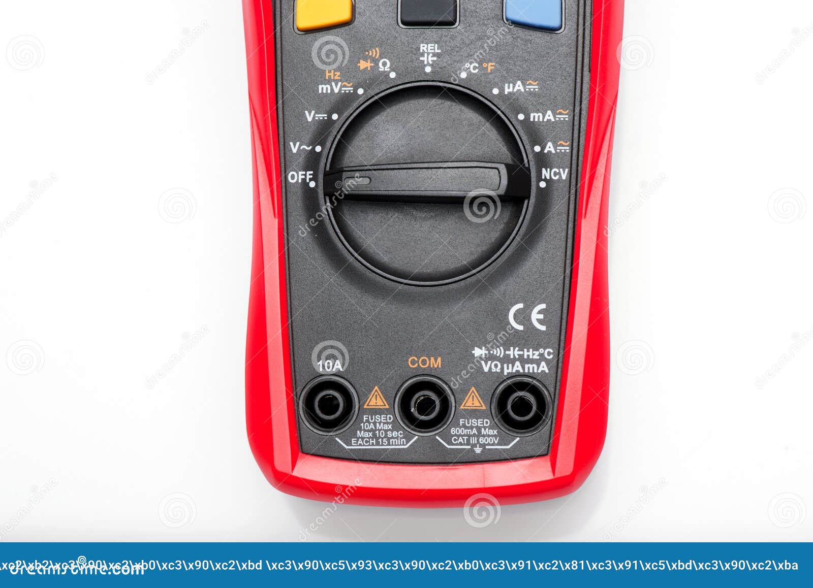 Electronic Digital Multimeter Isolated on White with Probes. Digital ...