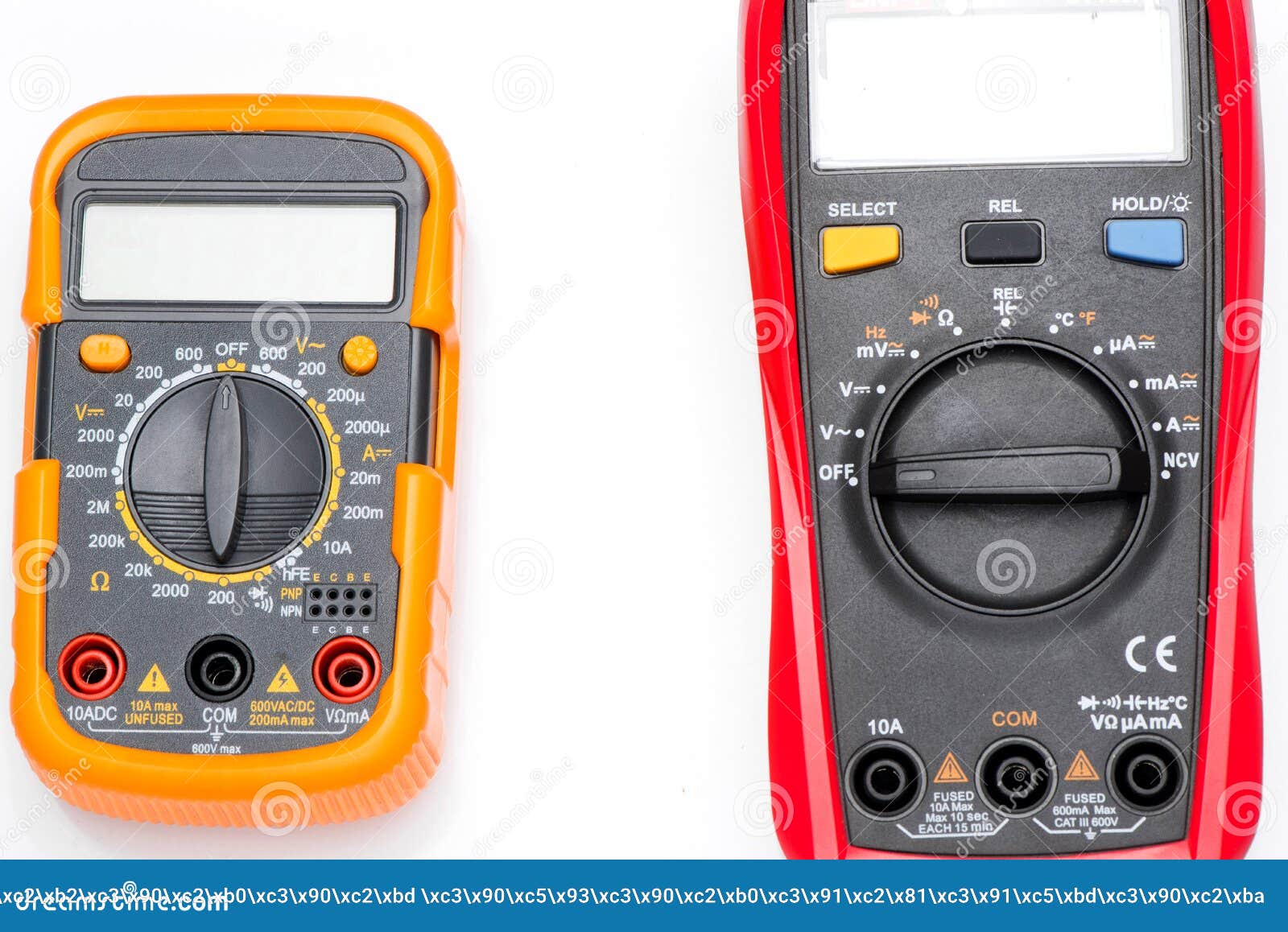 Electronic Digital Multimeter Isolated on White with Probes. Digital ...