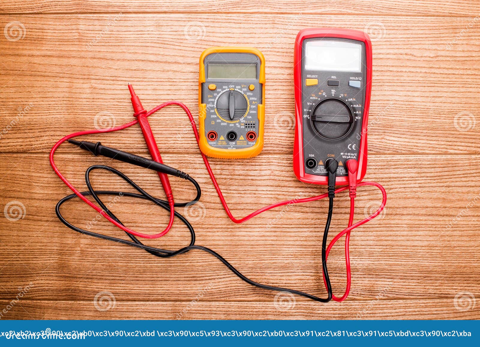 Electronic Digital Multimeter Isolated on White with Probes. Digital ...