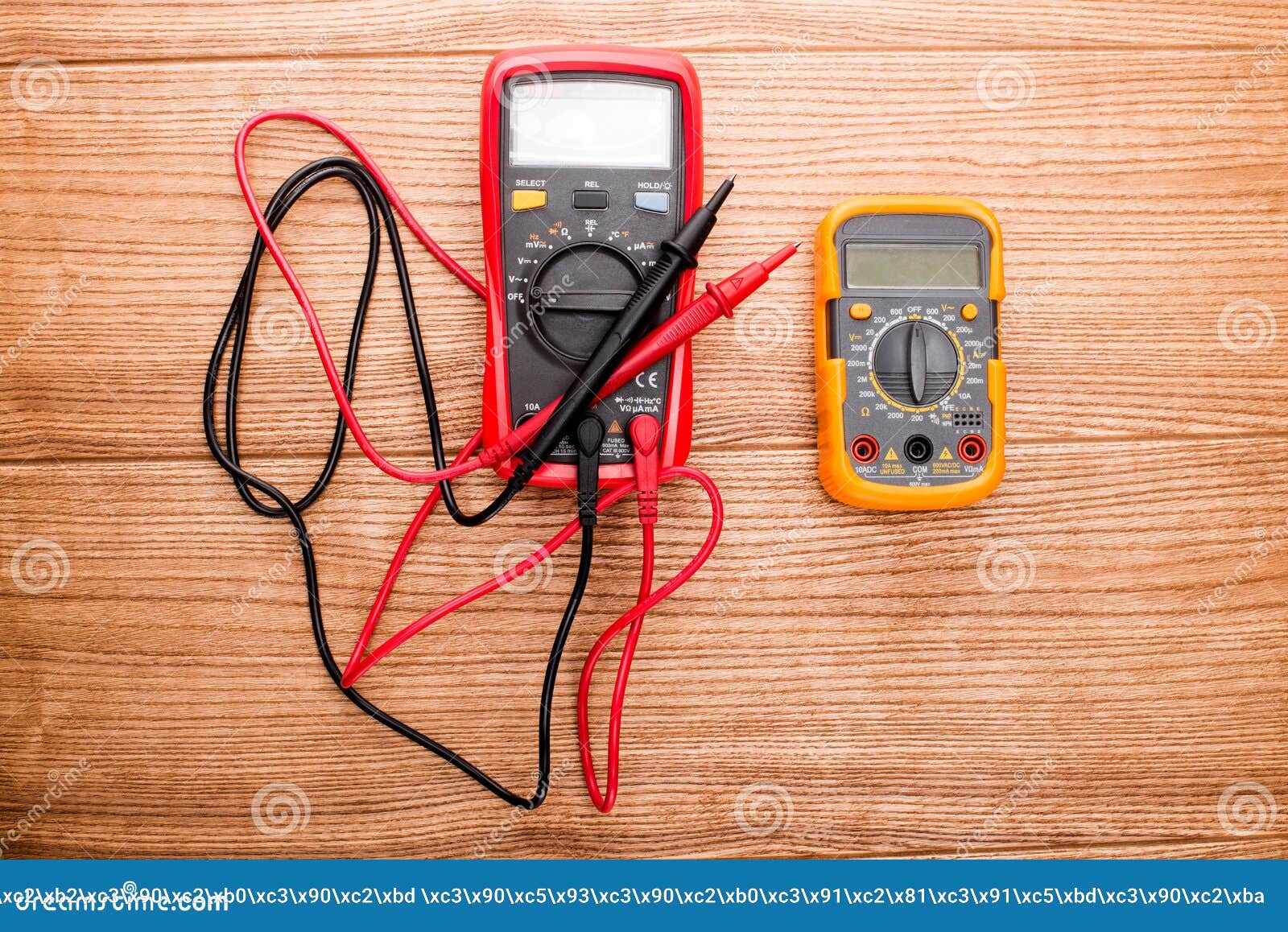 Electronic Digital Multimeter Isolated on White with Probes. Digital ...