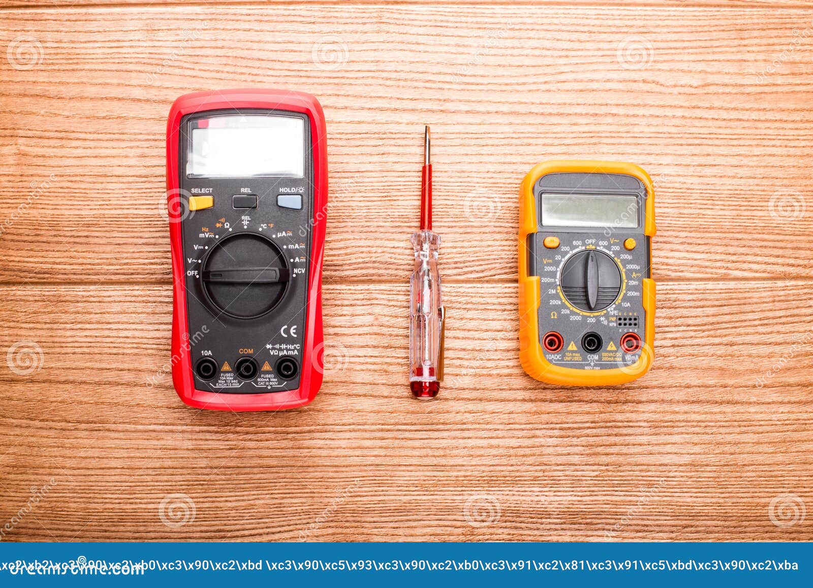 Electronic Digital Multimeter Isolated on White with Probes. Digital ...