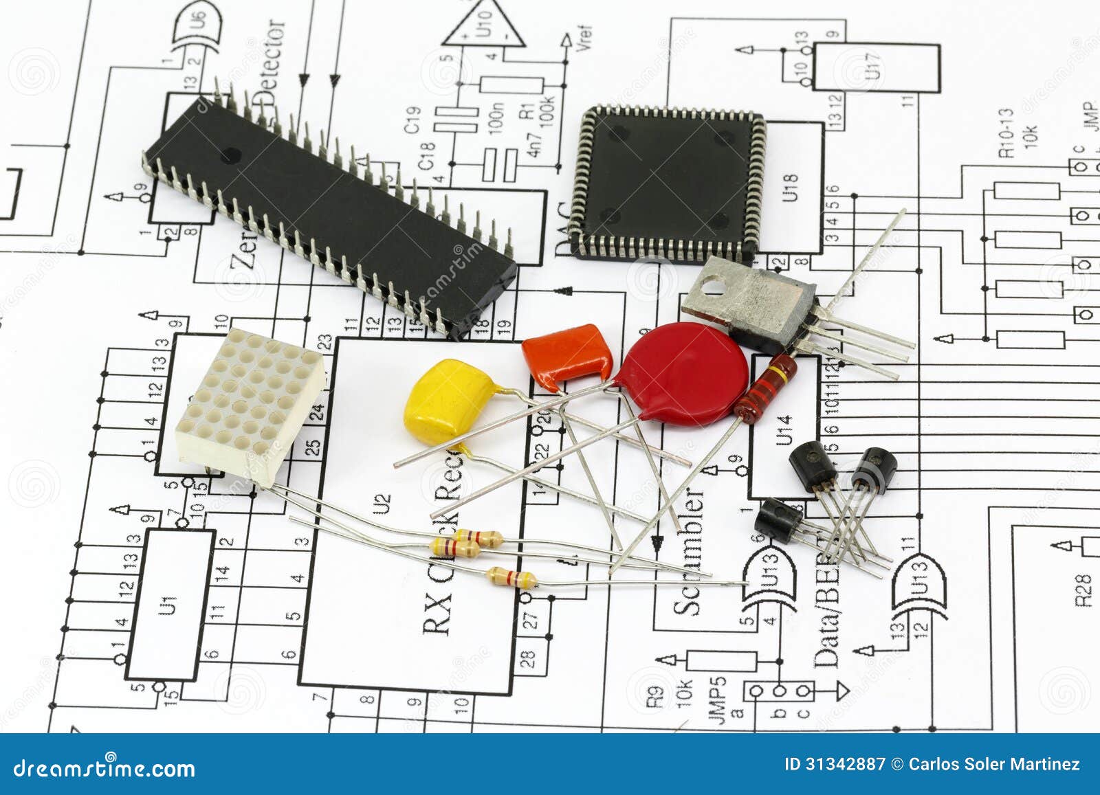 Electronics components stock image. Image of chip, transistor - 31342887