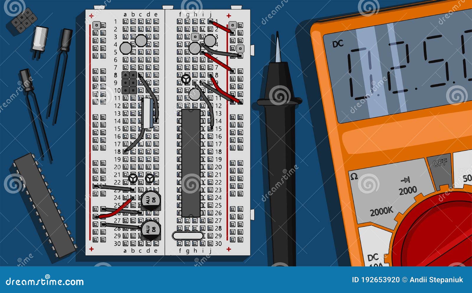 Electronics Components Kit Illustration Stock Vector - Illustration of ...