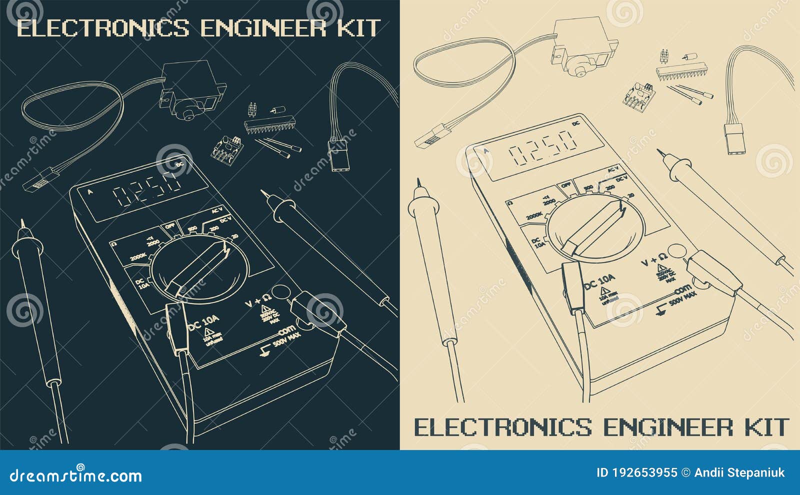 Electronics Components Set Drawings Stock Vector - Illustration of ...