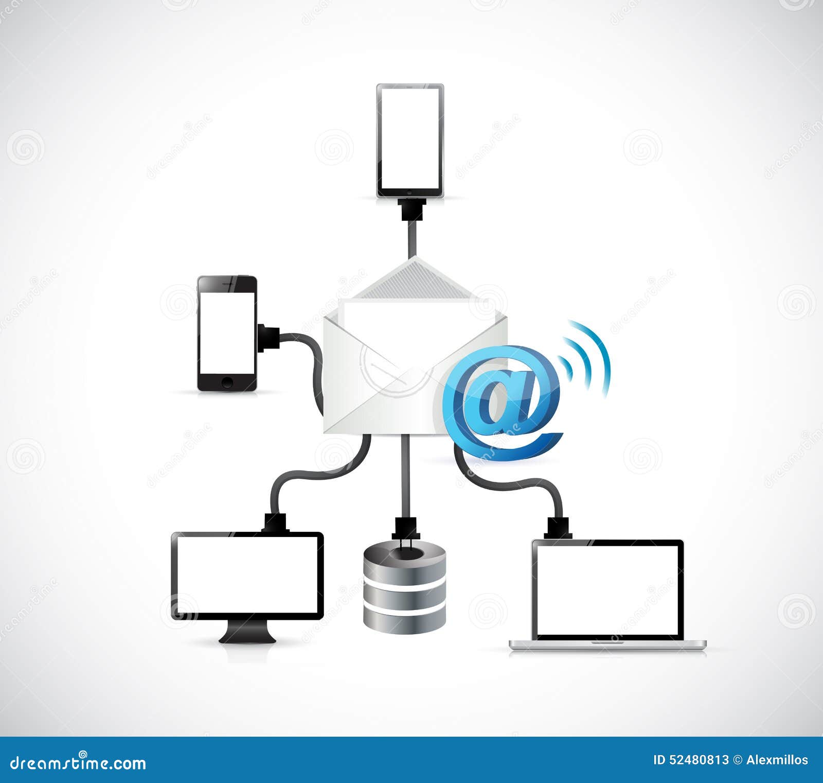 Electronics Connection Email Wifi Communication Stock Illustration ...