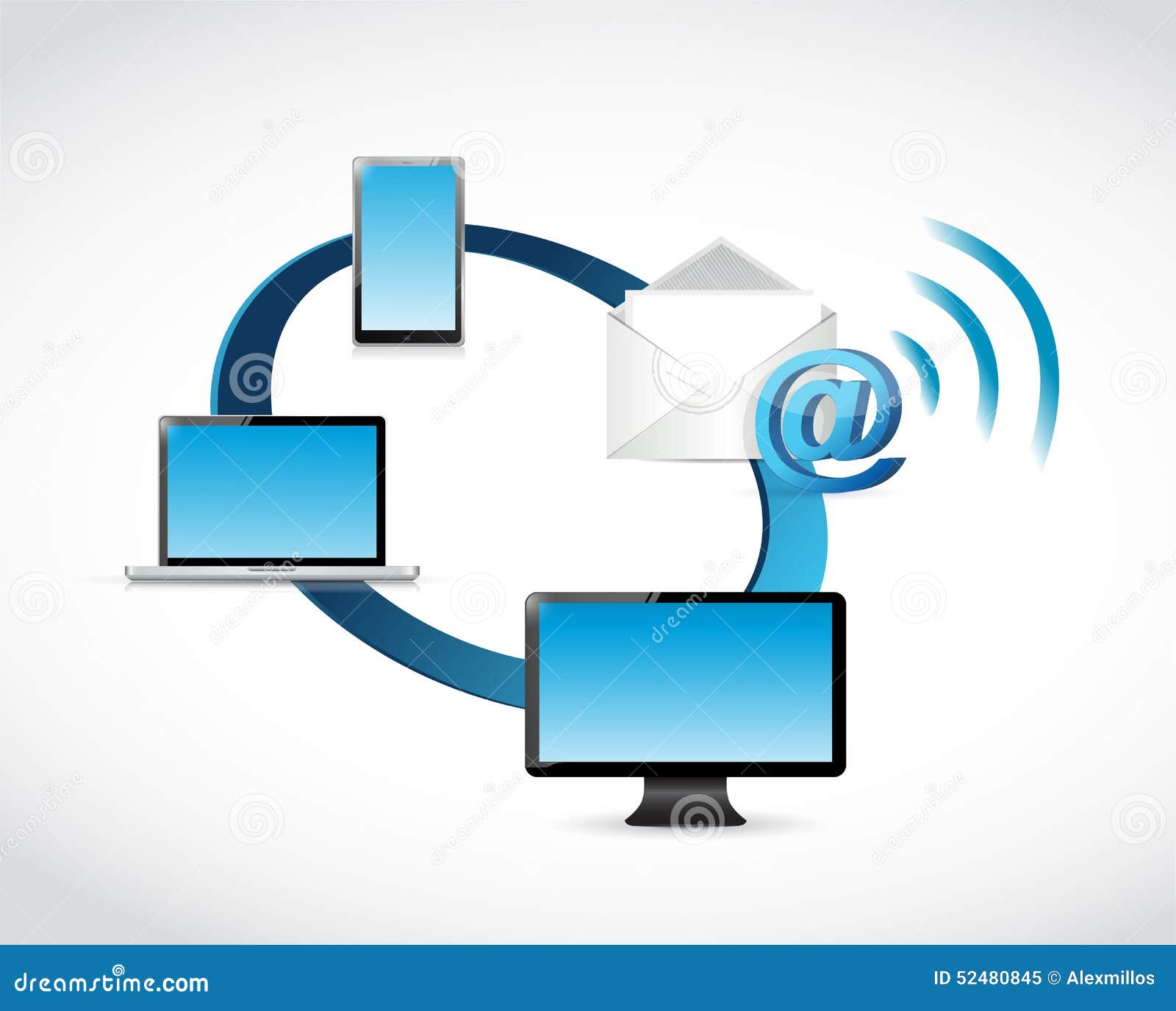 Electronics Cycle Email Wifi Communication Concept Stock Illustration ...