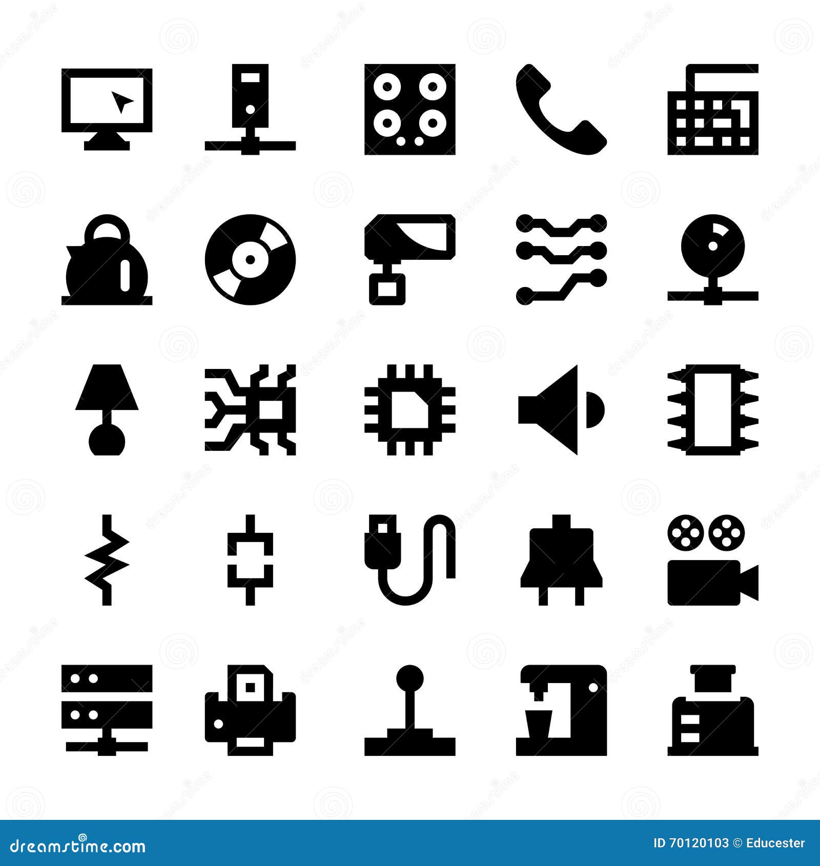 Electronics and Devices Vector Icons 4 Stock Illustration ...