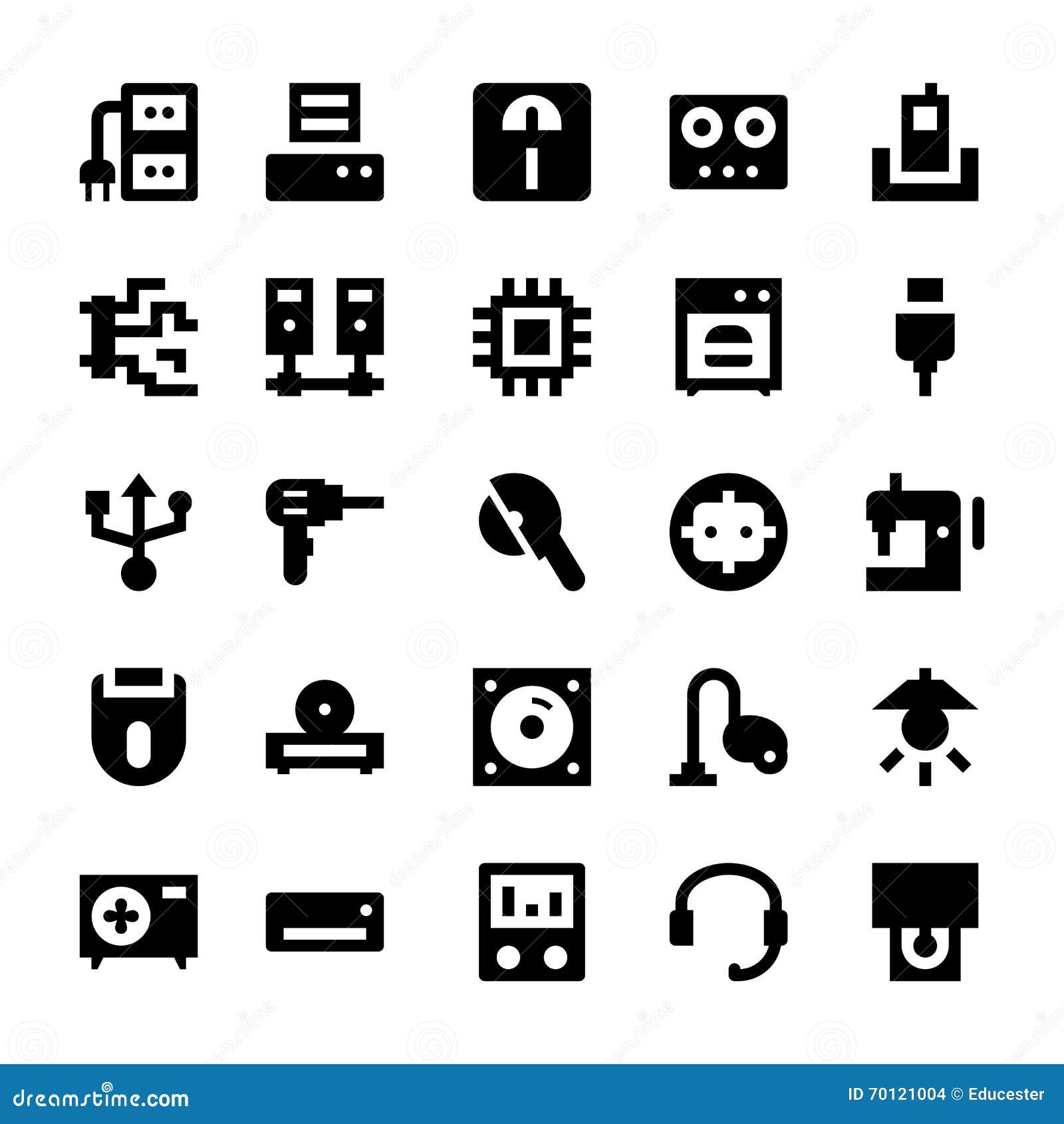 Electronics and Devices Vector Icons 5 Stock Illustration ...
