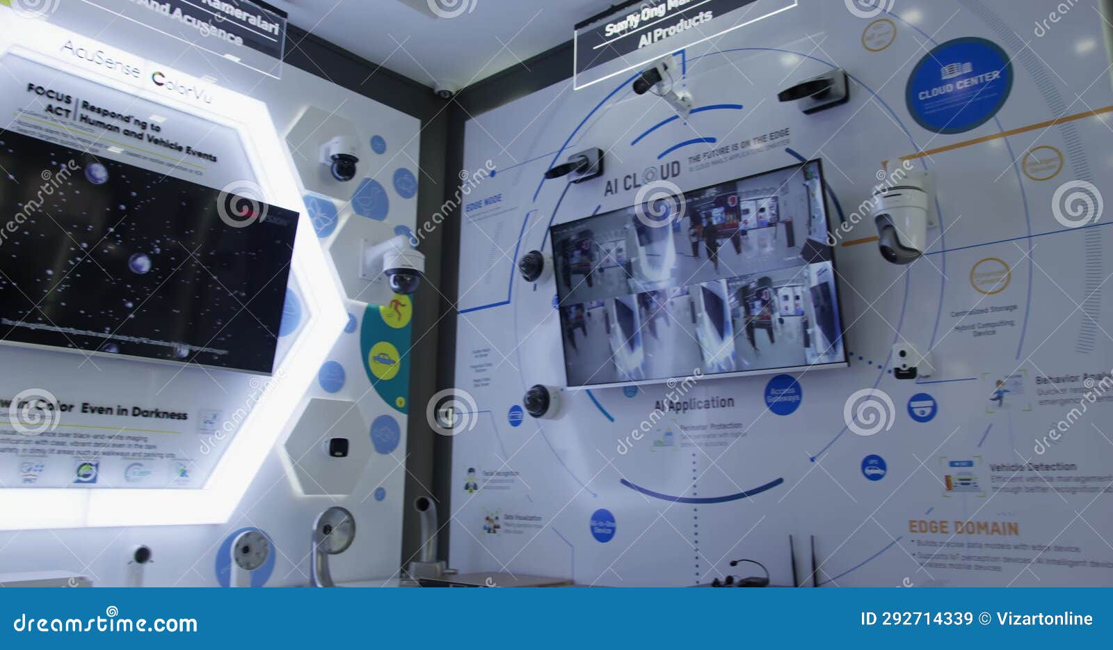 Electronics Display Booth in the Exhibition Hall Stock Video - Video of ...