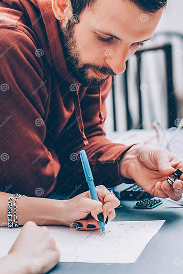 Electronics Engineering Circuit Design Drawing Stock Image - Image of ...