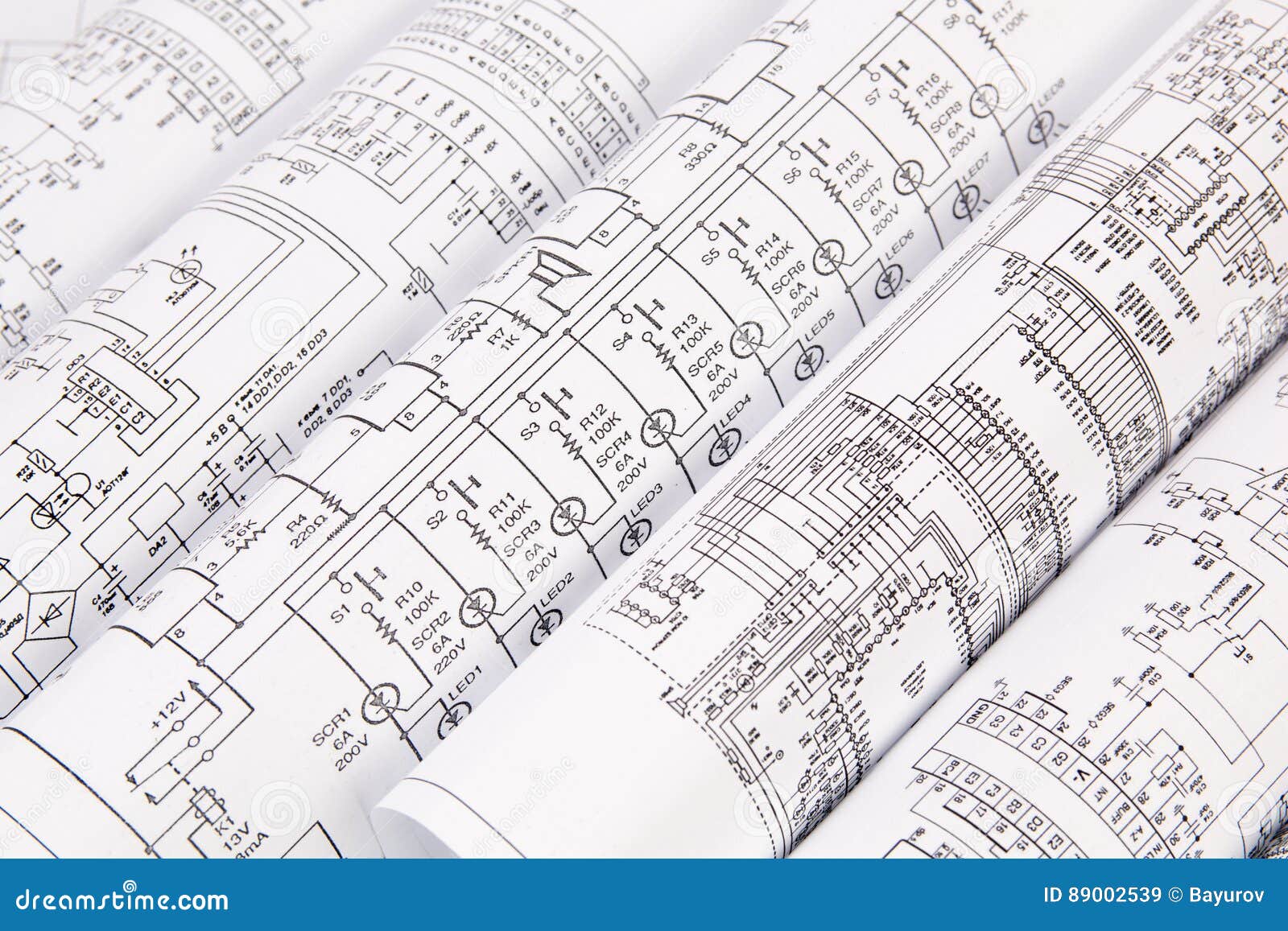 Electronics and Engineering. Printed Drawings of Electrical Circuits ...