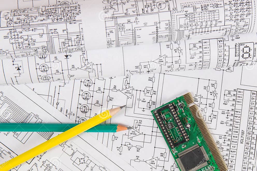 Electronics and Engineering. Printed Drawings of Electrical Circuits ...