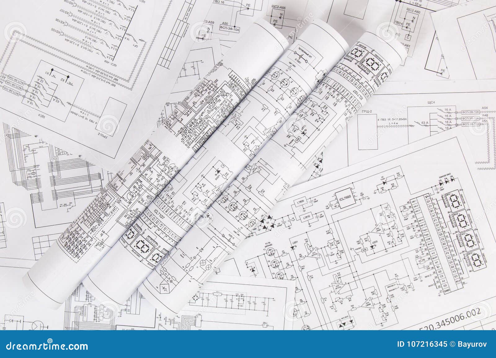 Electronics and Engineering. Printed Drawings of Electrical Circuits ...