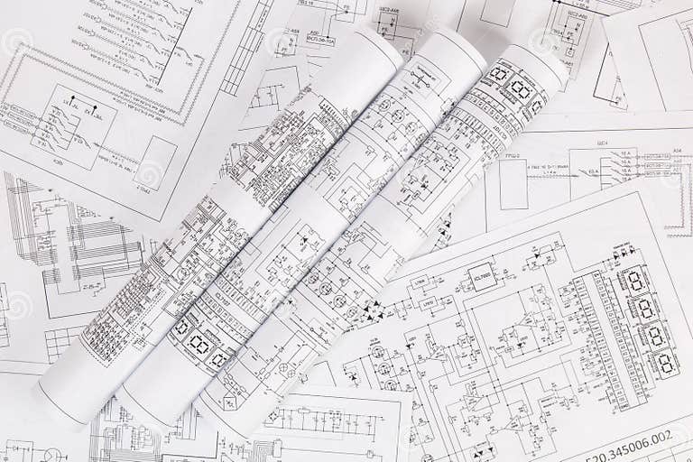 Electronics and Engineering. Printed Drawings of Electrical Circuits ...