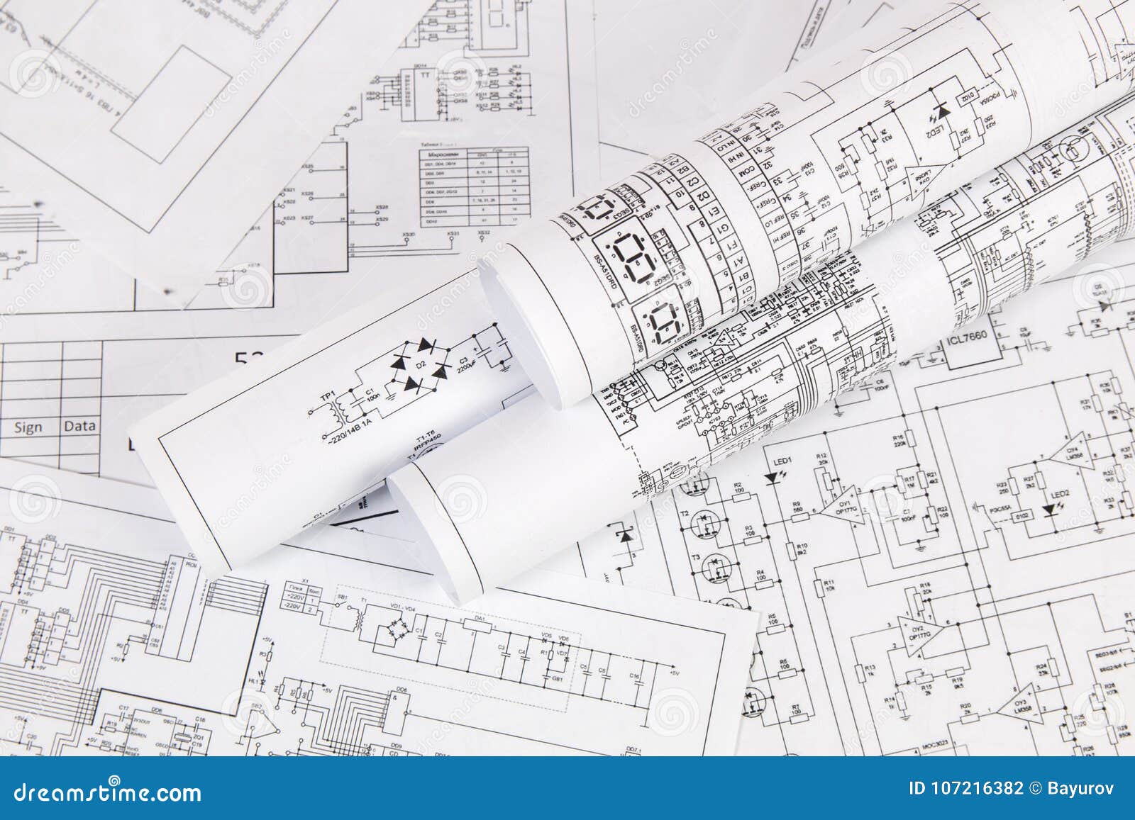 Electronics and Engineering. Printed Drawings of Electrical Circuits ...