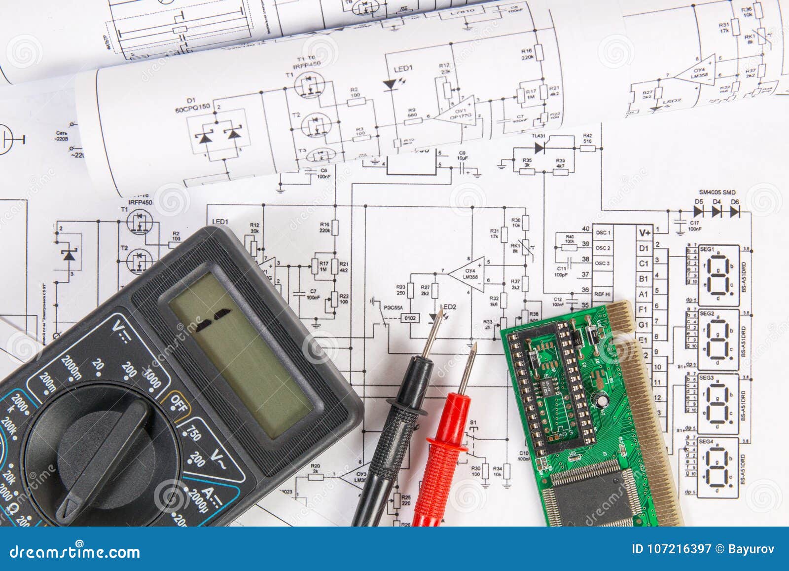 Electronics and Engineering. Printed Drawings of Electrical Circuits ...