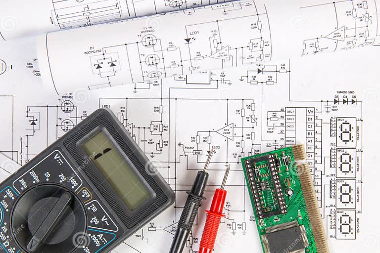 Electronics and Engineering. Printed Drawings of Electrical Circuits ...