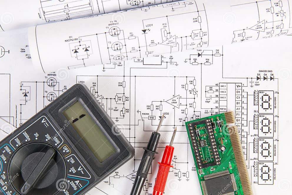 Electronics and Engineering. Printed Drawings of Electrical Circuits ...