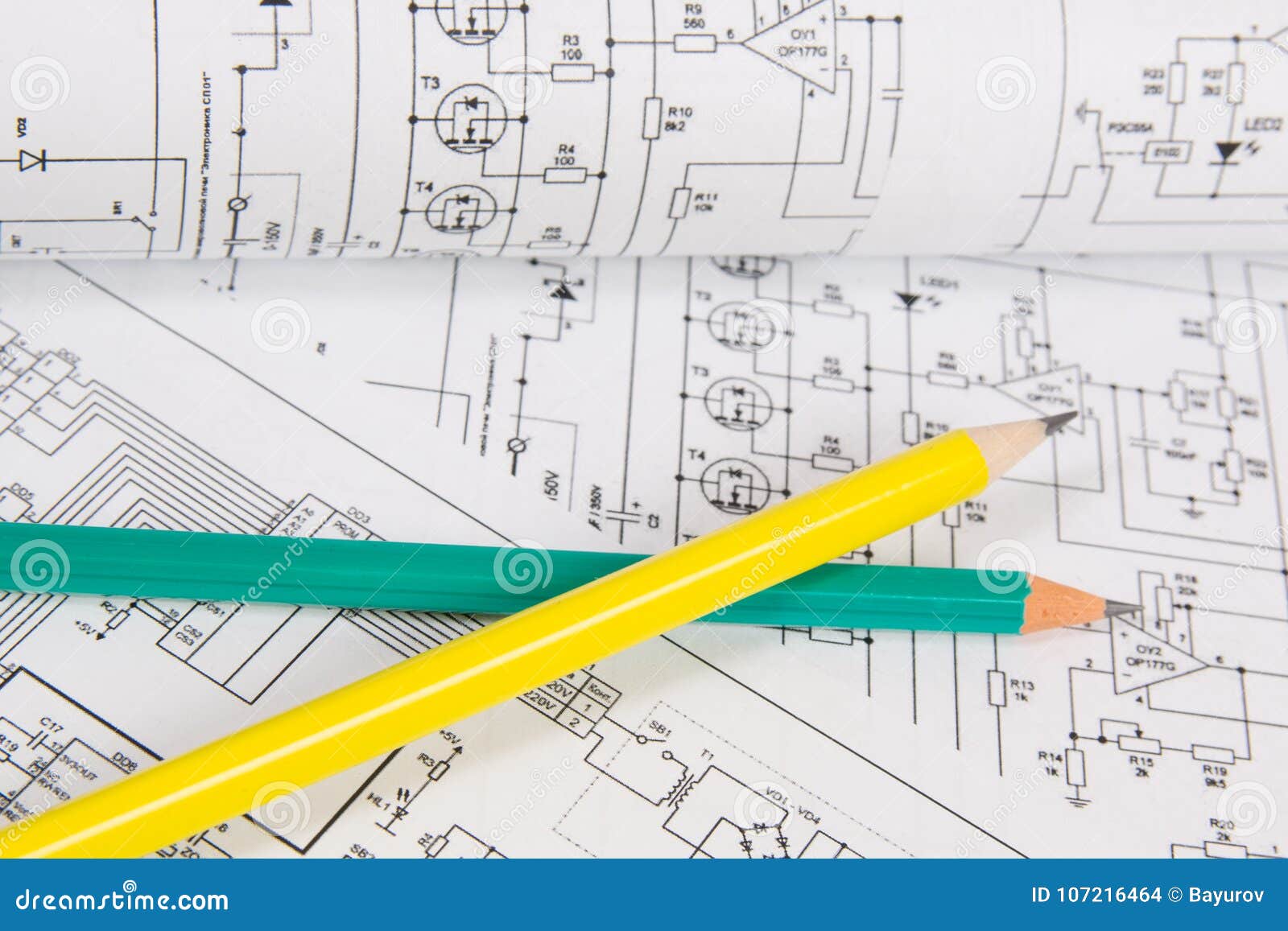 Electronics and Engineering. Printed Drawings of Electrical Circuits ...