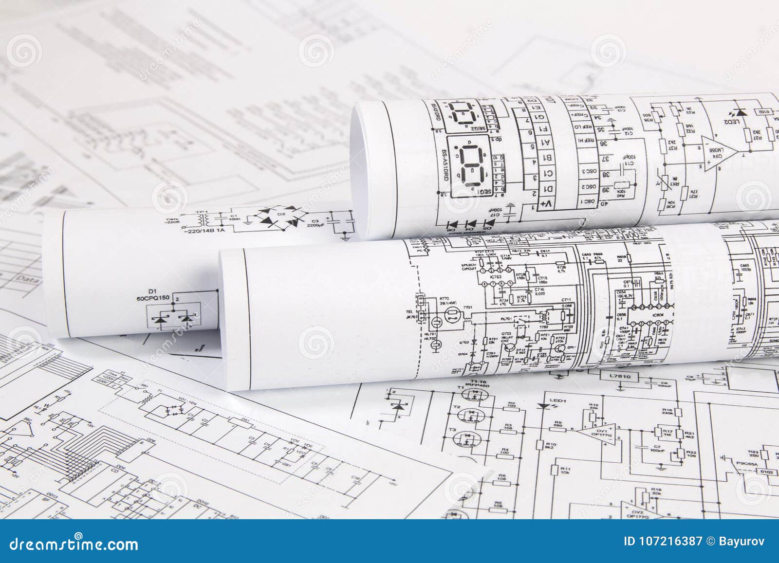 Electronics and Engineering. Printed Drawings of Electrical Circuits ...