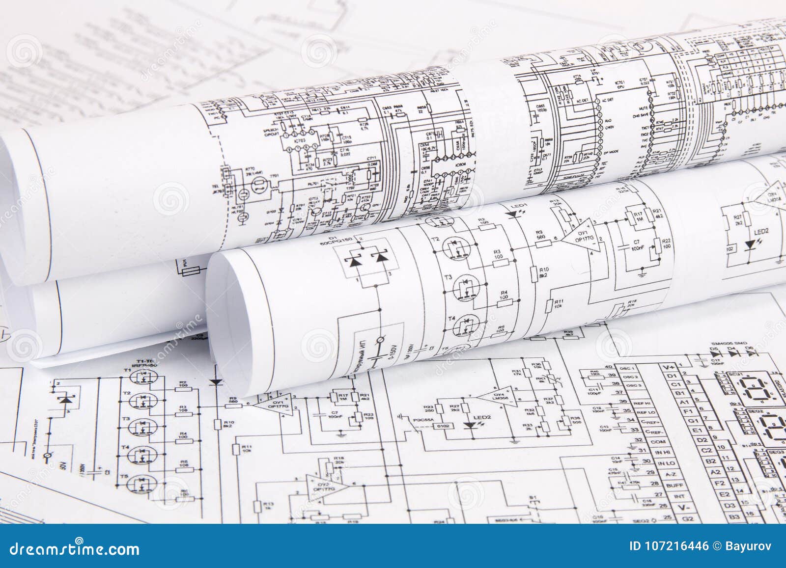 Electronics and Engineering. Printed Drawings of Electrical Circuits ...