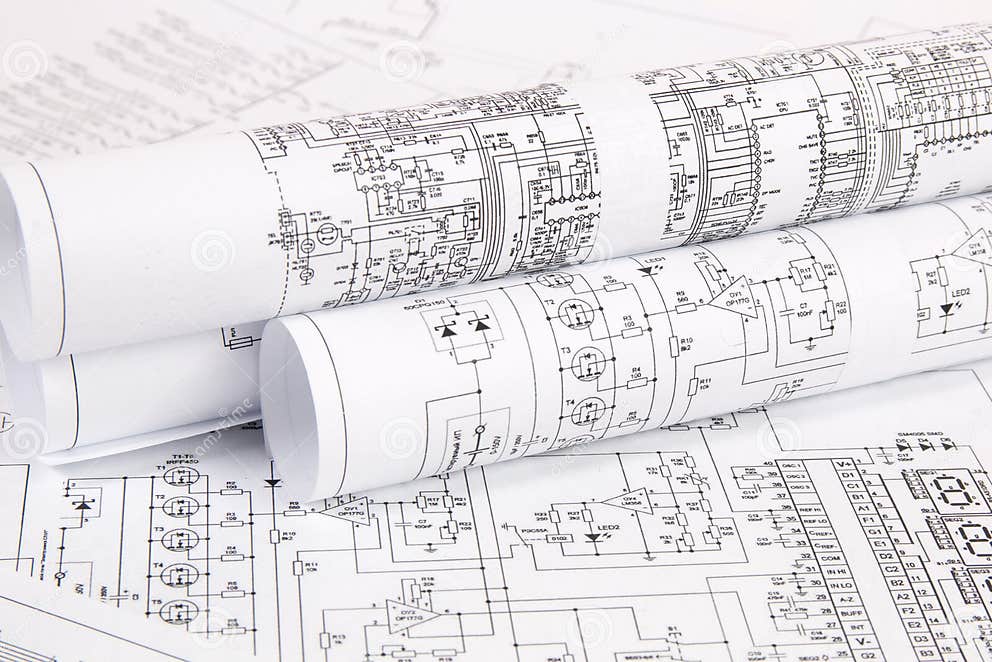 Electronics and Engineering. Printed Drawings of Electrical Circuits ...
