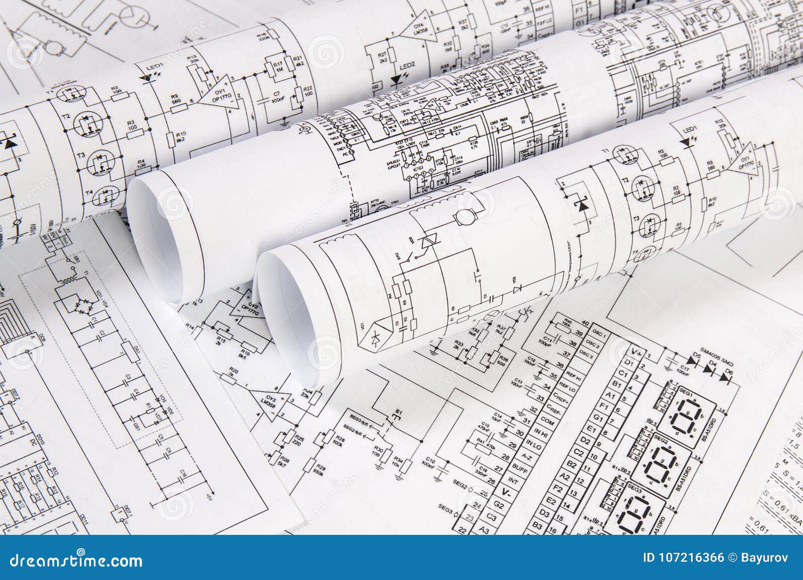 Electronics and Engineering. Printed Drawings of Electrical Circuits ...