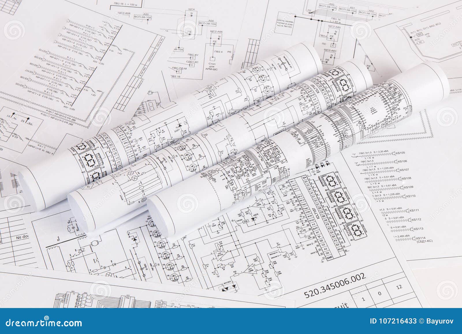 Electronics and Engineering. Printed Drawings of Electrical Circuits ...