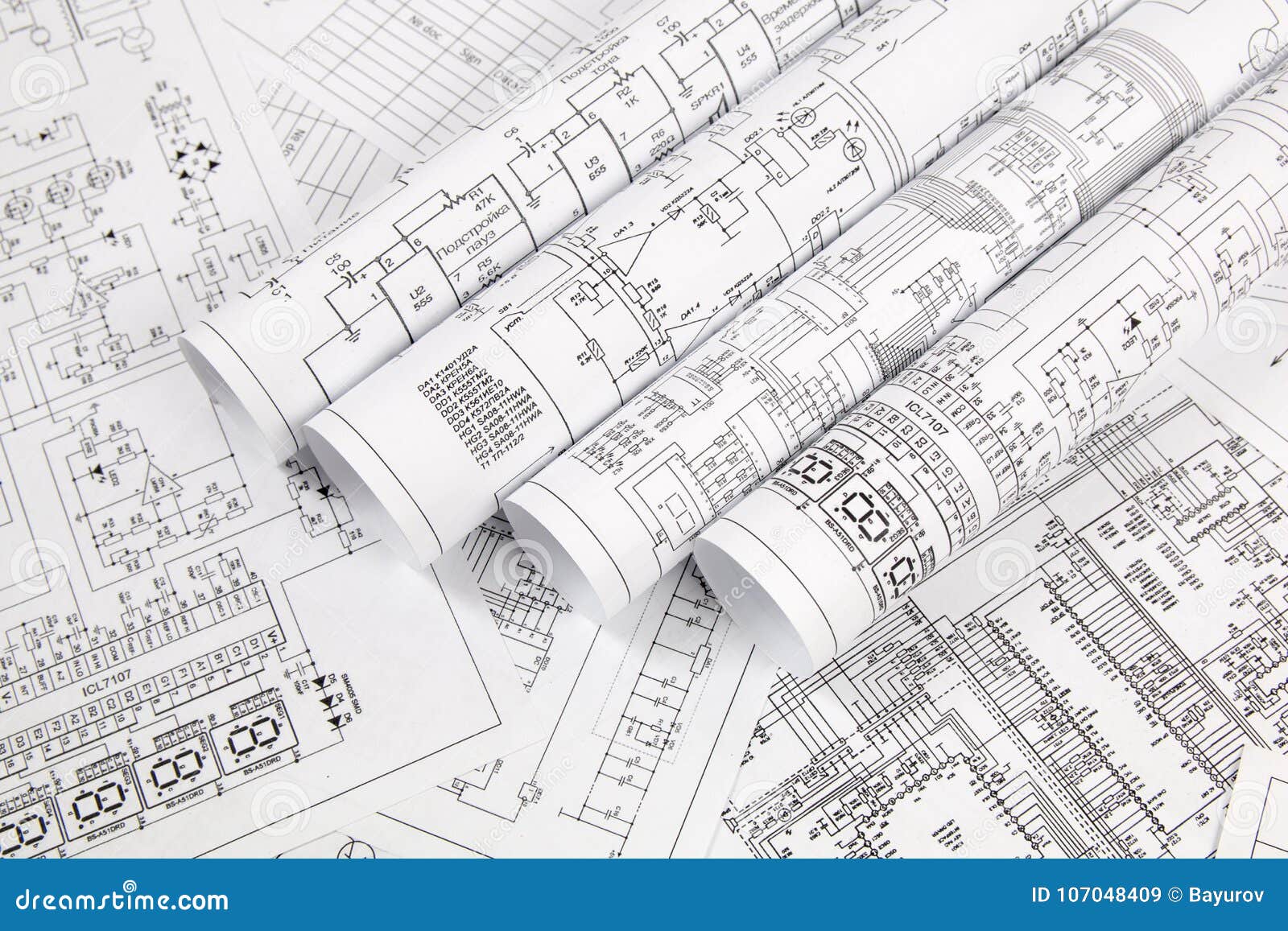 Electronics and Engineering. Printed Drawings of Electrical Circuits ...