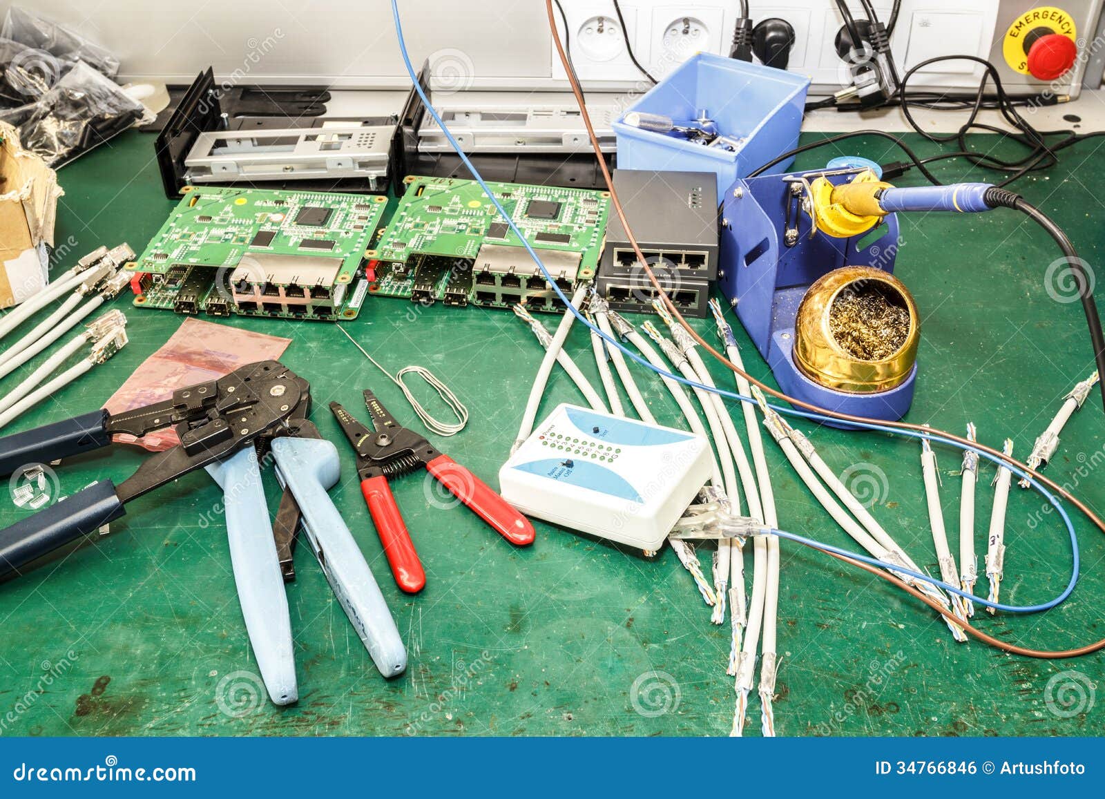 Electronics Equipment Assembly Workplace Stock Photo - Image of ...