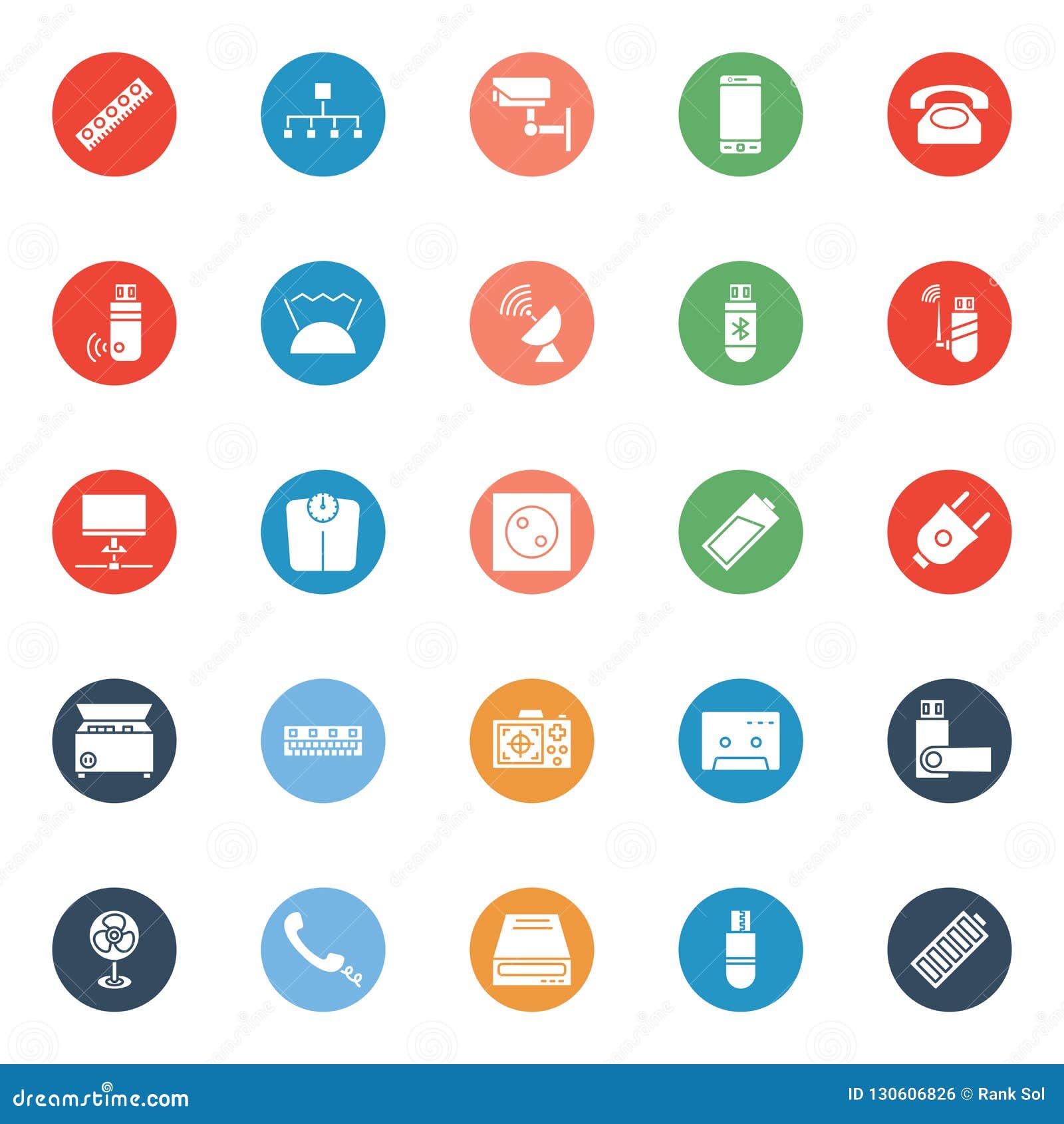Electronics Equipment Isolated Vector Icons Set that Can Be Easily ...